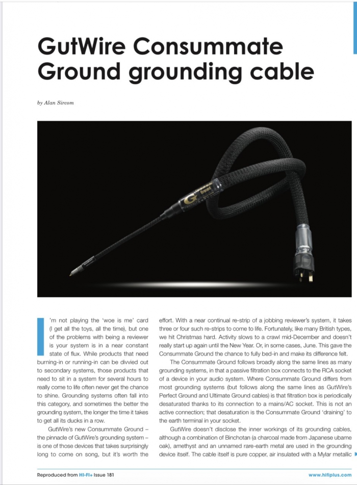 Hi-Fi+ March 2020 High-End Audio Magazine Issue 181 GutWire Consummate ...